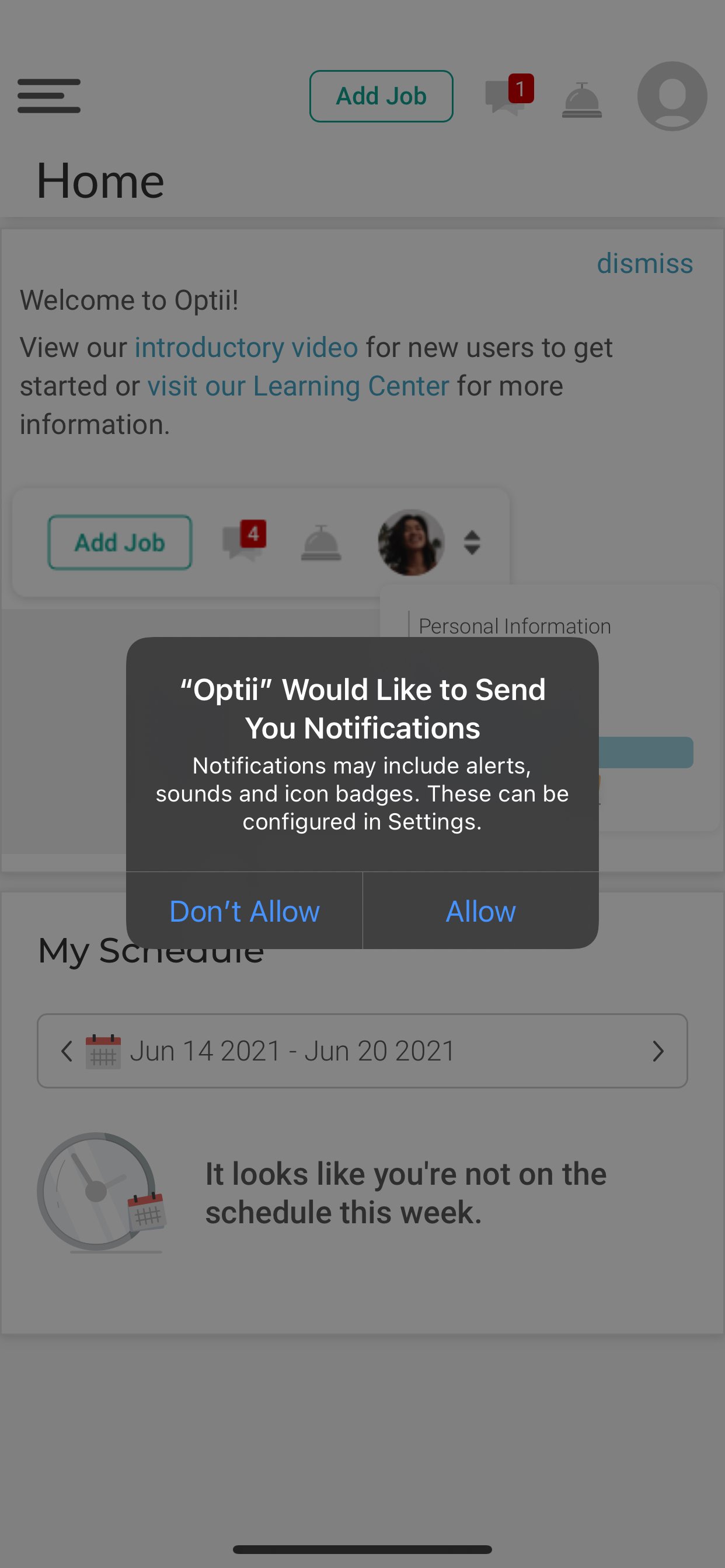 How do I turn push notifications on or off on my iOS device?