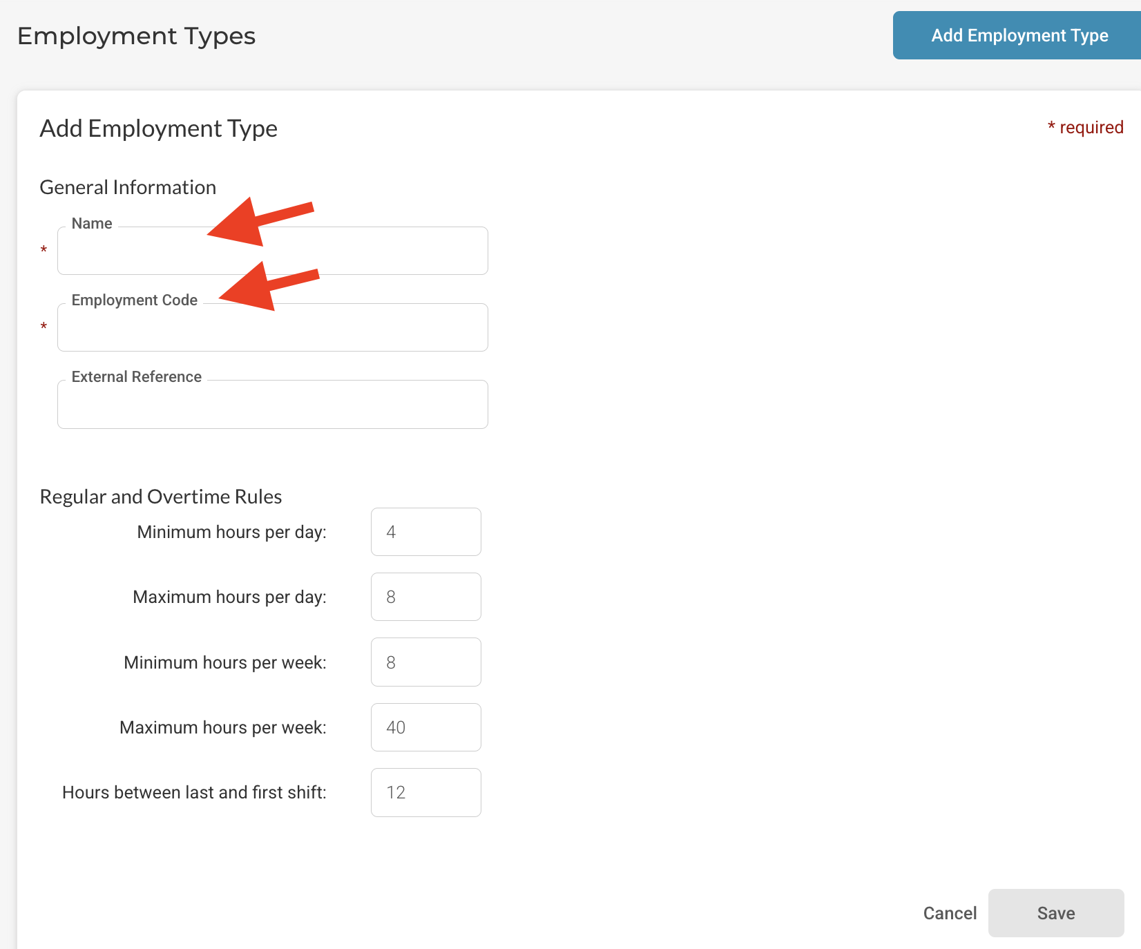 Step #3: Add or Edit your Employment Types