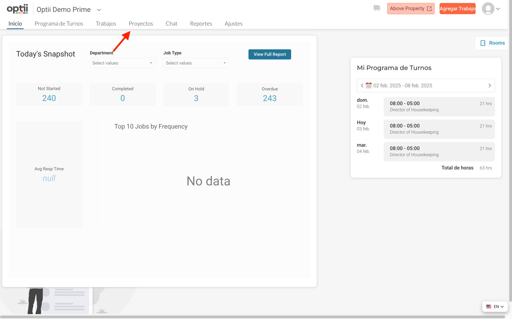 Lección #3: Navegando por Optii Proyectos