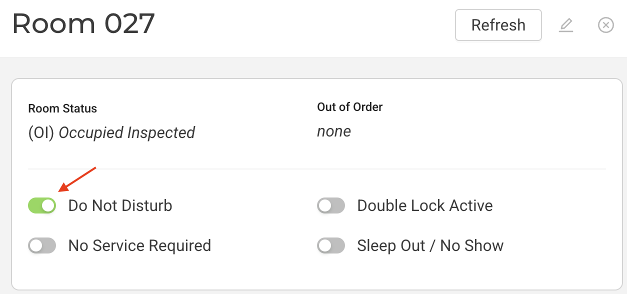 DND, NSR, Clean Rooms, and Double Lock Active with Optii Housekeeping