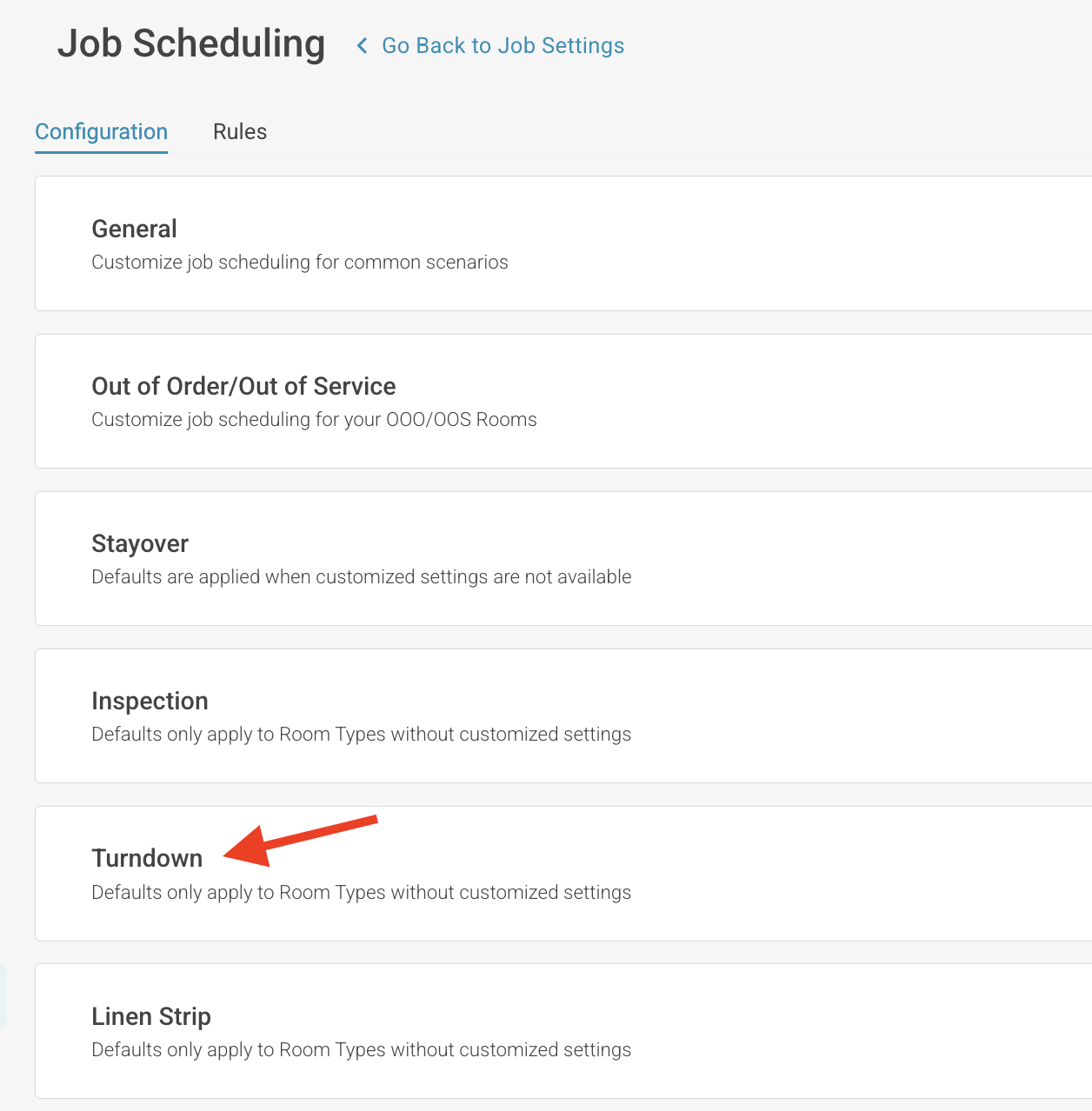 Configuring Automated Turndown Service Generation